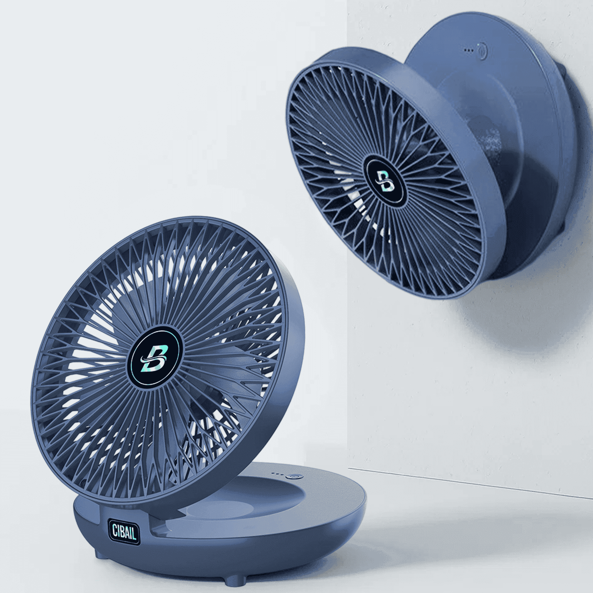 7.4" Foldable Portable Fan, 2 in 1 Desk Fan and Hanging Fan, 90 ...