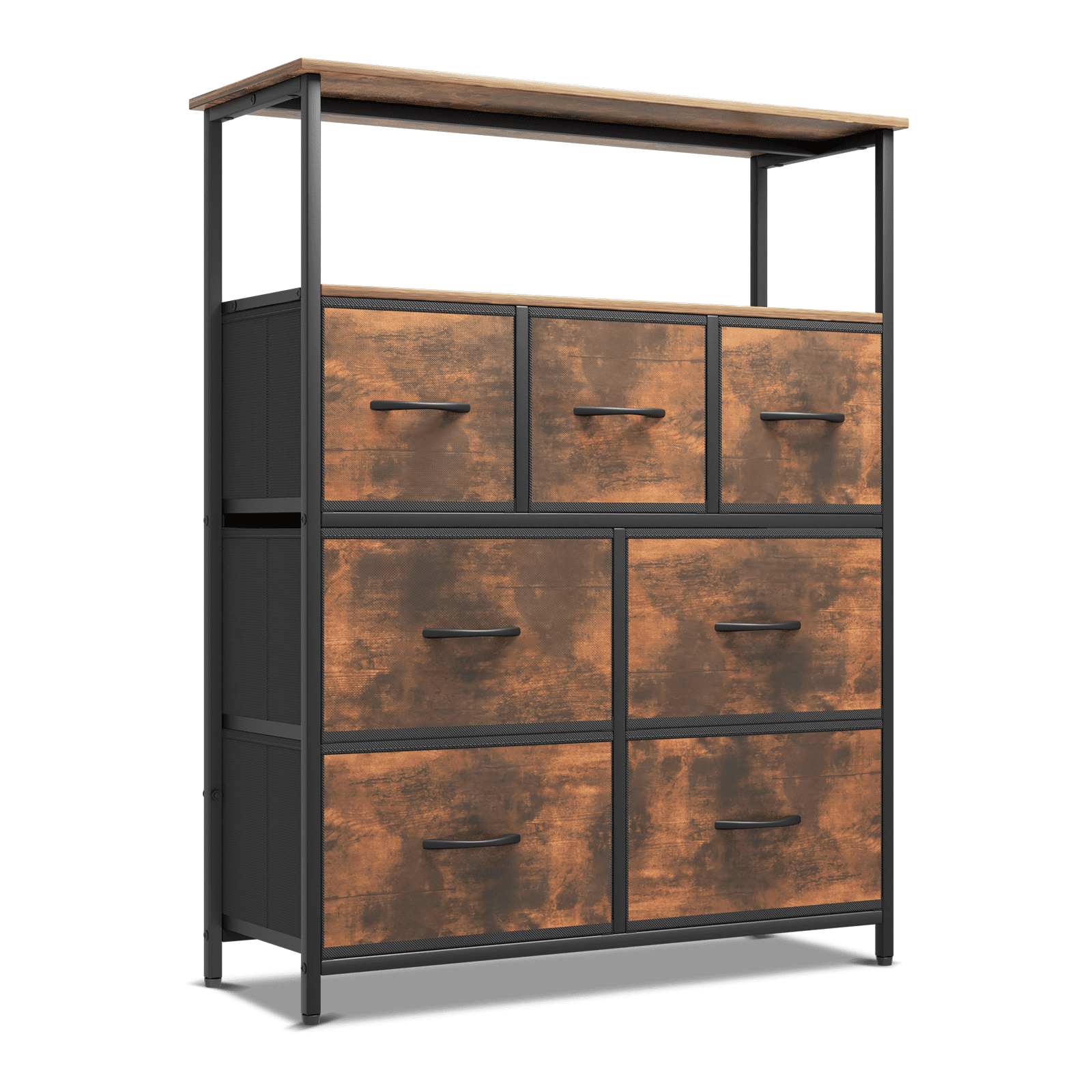 Magshion 7 Drawers Dresser with Fabric Drawers, Storage Organizer Unit ...
