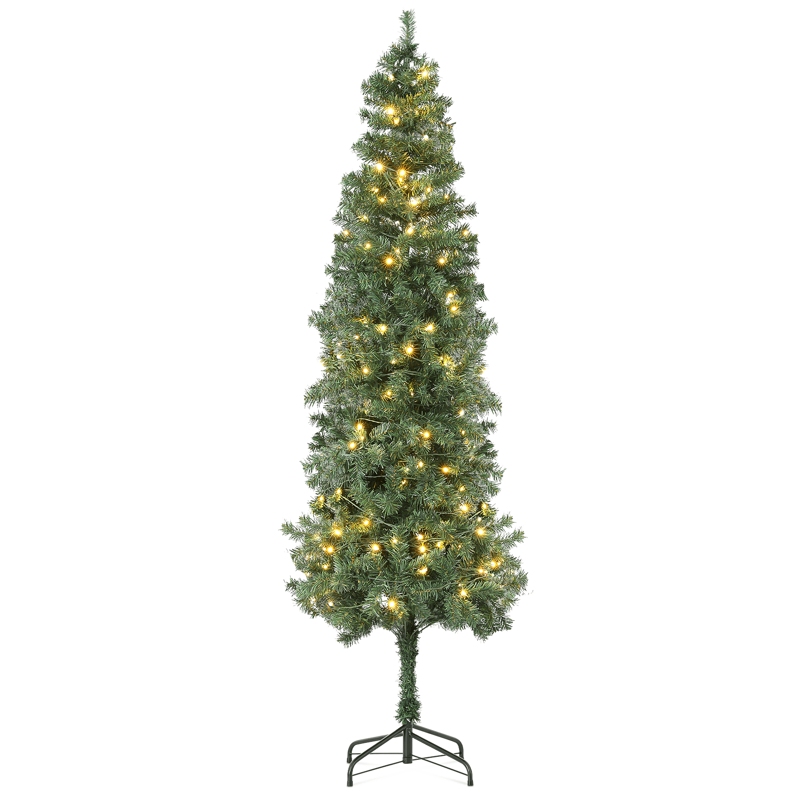 Magshion 7 Ft Pencil Christmas Tree with Pre-Lit 240 LED Warm White ...