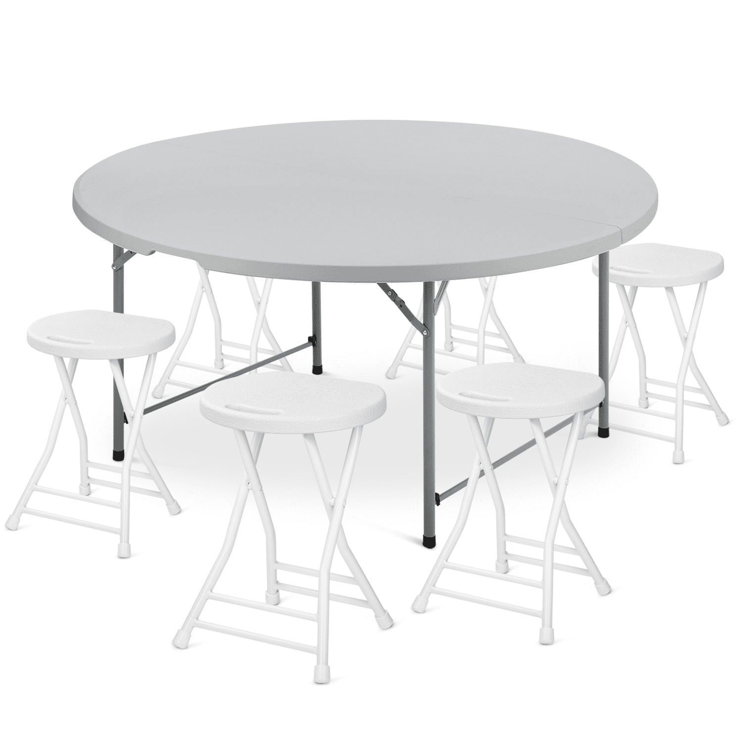 Magshion 7 Pieces 5 FT Folding Round Table and Chair Set, Event Card ...