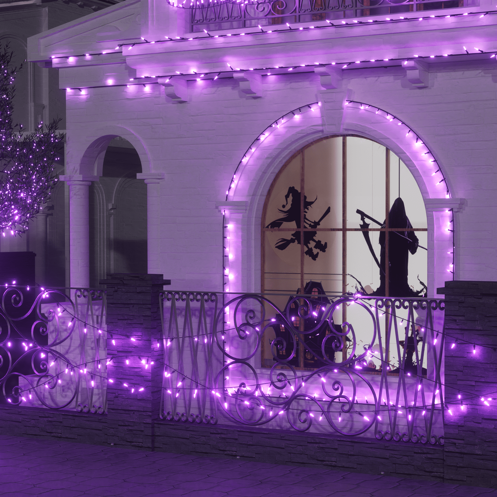Magshion 75ft Purple LED Fairy Lights, Waterproof, 200 Bulbs, 8 Mode ...