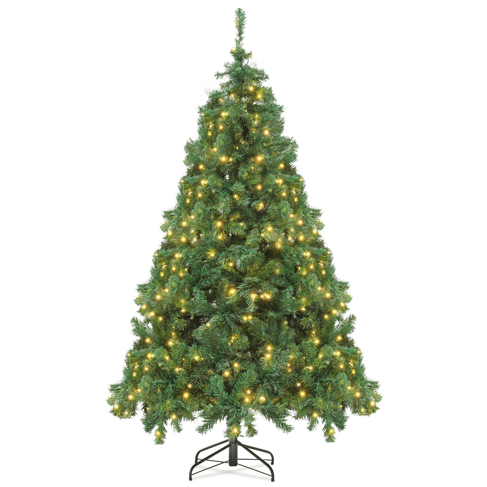 Magshion 7Ft Artificial Green Christmas Tree with Pre-Strung Warm LED ...