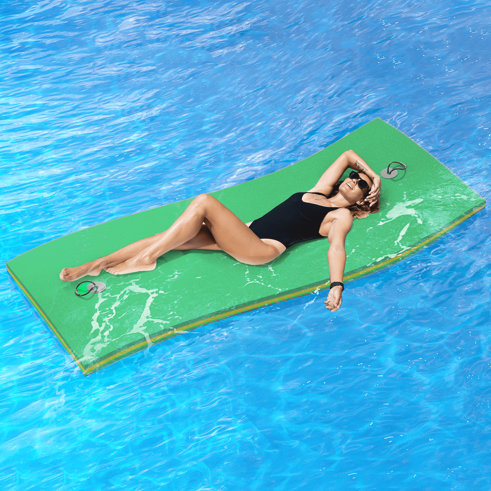 Magshion 7x3FT Floating Water Mat, 3-Layer Tear-Resistant XPE Foam Water Floating Pad, Lake ...
