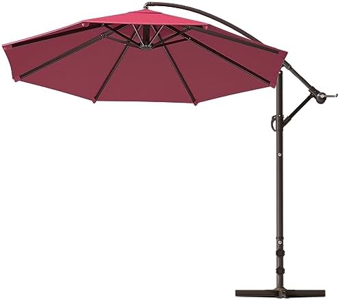 Magshion 8.5 FT Hanging Umbrella Patio Sun Shade Offset Outdoor Market ...