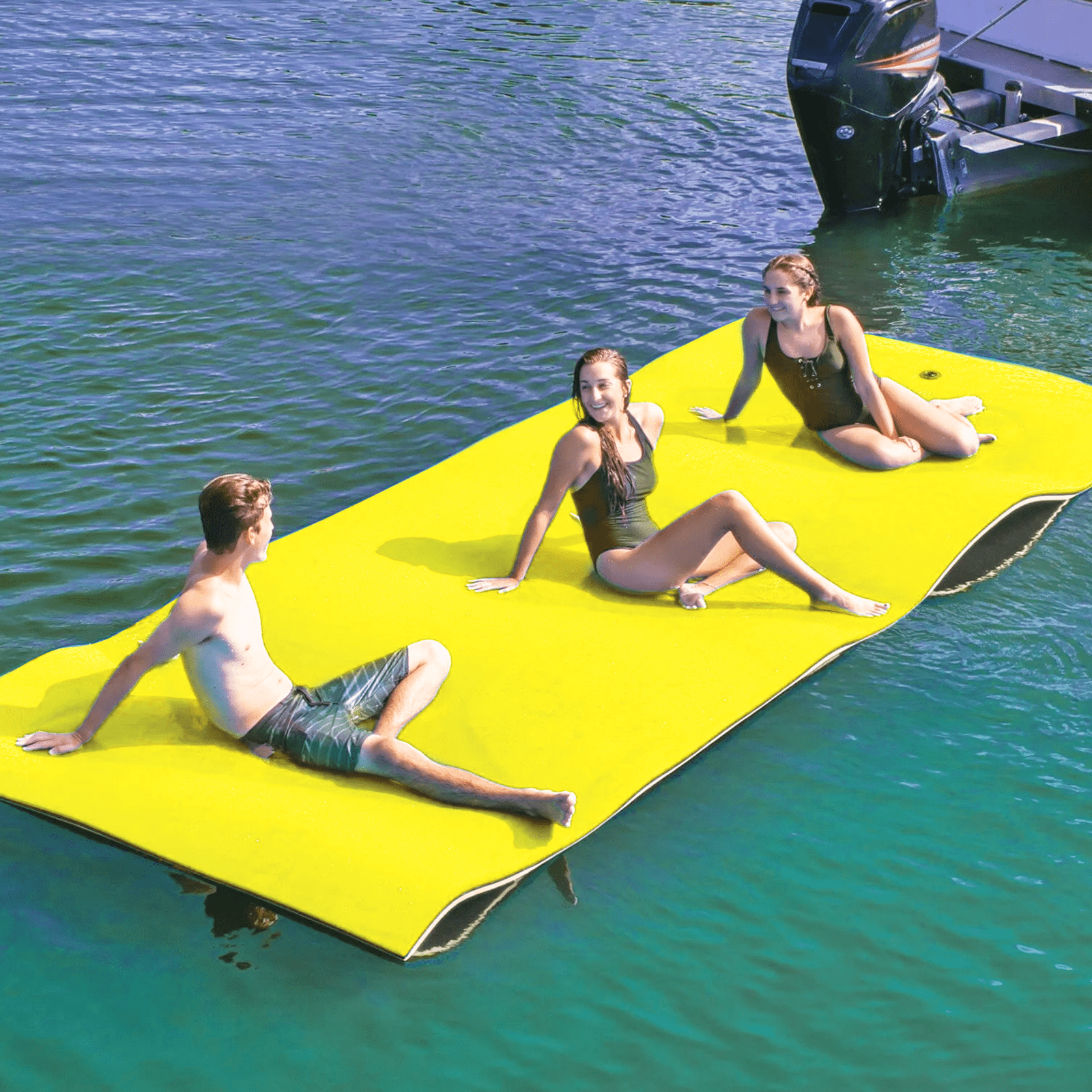 Magshion 8' x 6' Water Floating Mat, 3-Layer Tear-Resistant XPE Foam ...