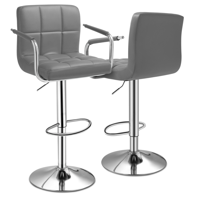 Magshion Adjustable Height Bar Stool Set of 2, Modern Swivel Counter ...