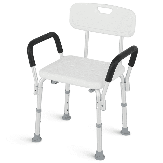 Magshion Adjustable Shower Chair, Shower Seat with Arms and Back ...