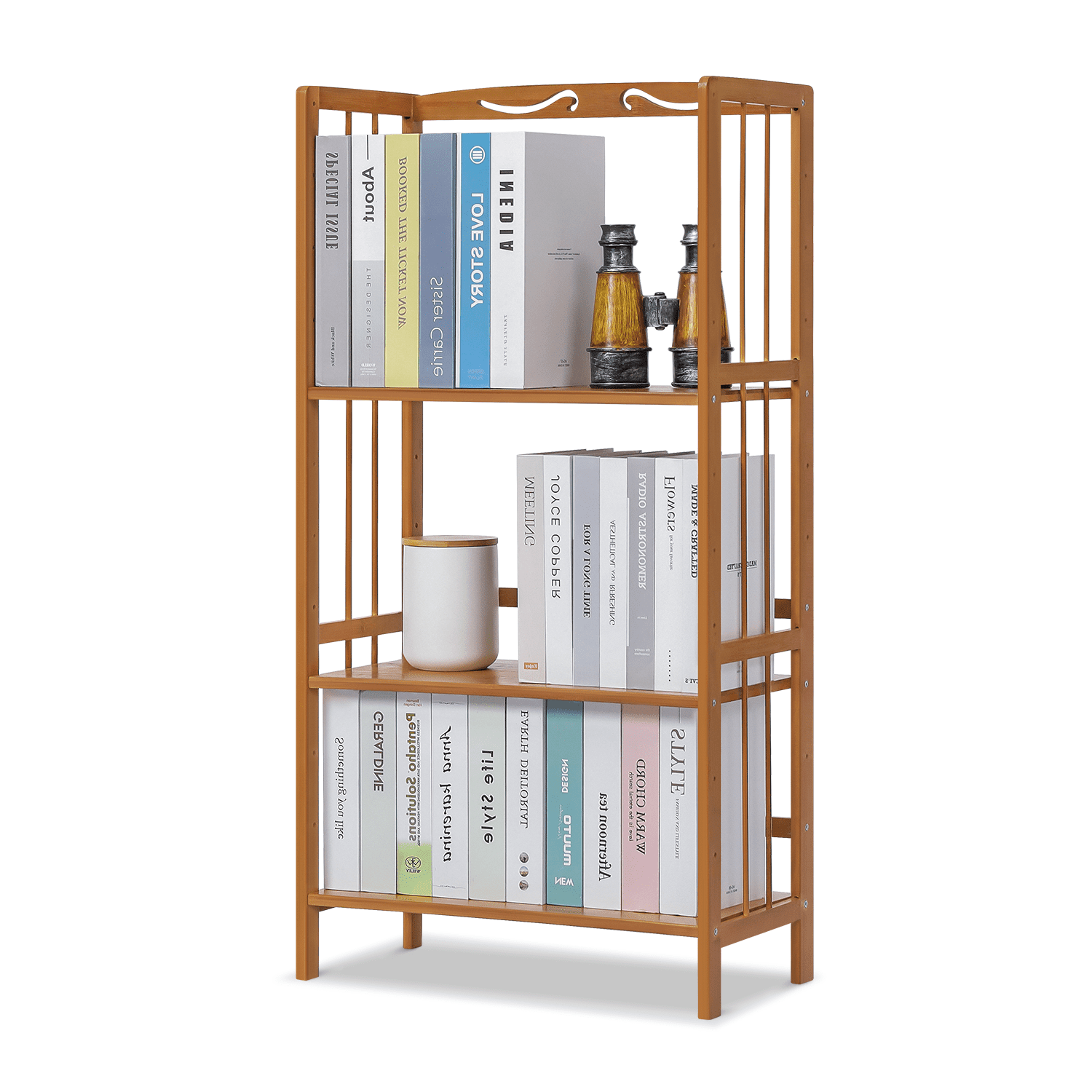 Free Shipping! Magshion Bamboo 3 Shelves Adjustable Bookshelf, Open ...