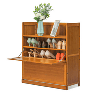 Magshion Bamboo 5-Tier Shelf, 32-Pair Shoe Storage Rack with Door ...