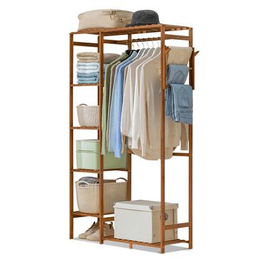 Walmart Small Bedroom Organizer: Free-standing Bamboo Clothes Rack with ...