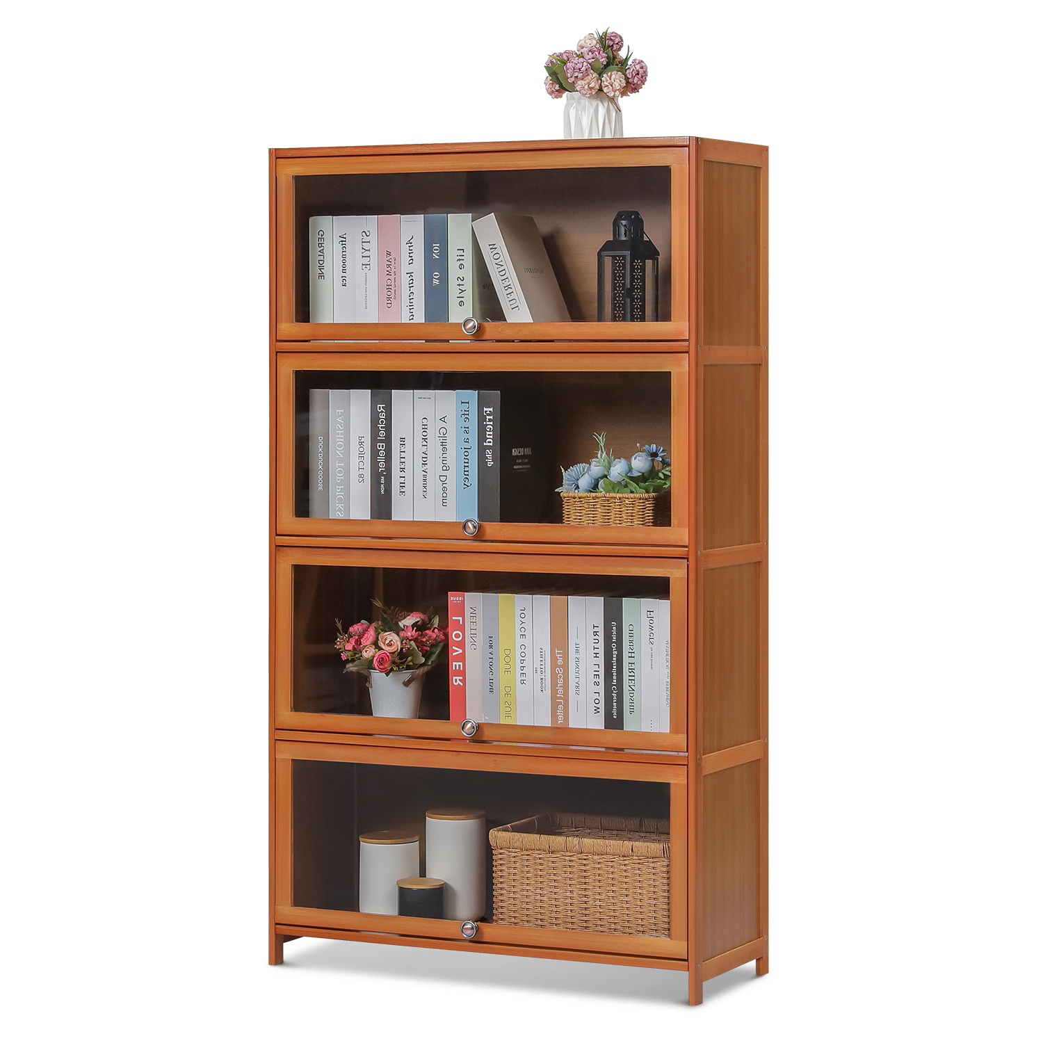 Magshion Bamboo 5 Shelves Bookshelf, Open Bookcase Display Storage Rack ...