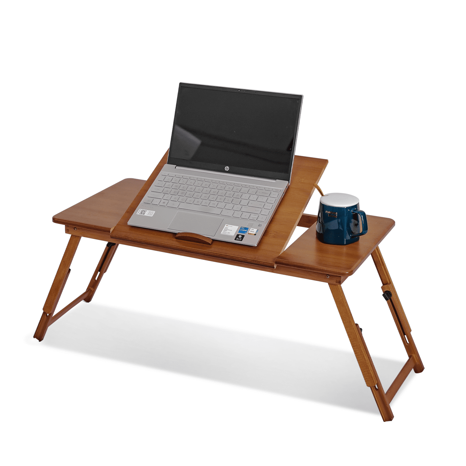 Magshion Bamboo Foldable Computer Desk, Bed Tray, Laptop Work Tilt ...