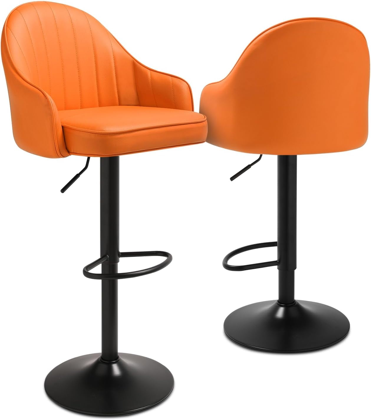 Magshion Bar Stools Set of 2, Leather Counter Height Bar Stools with ...