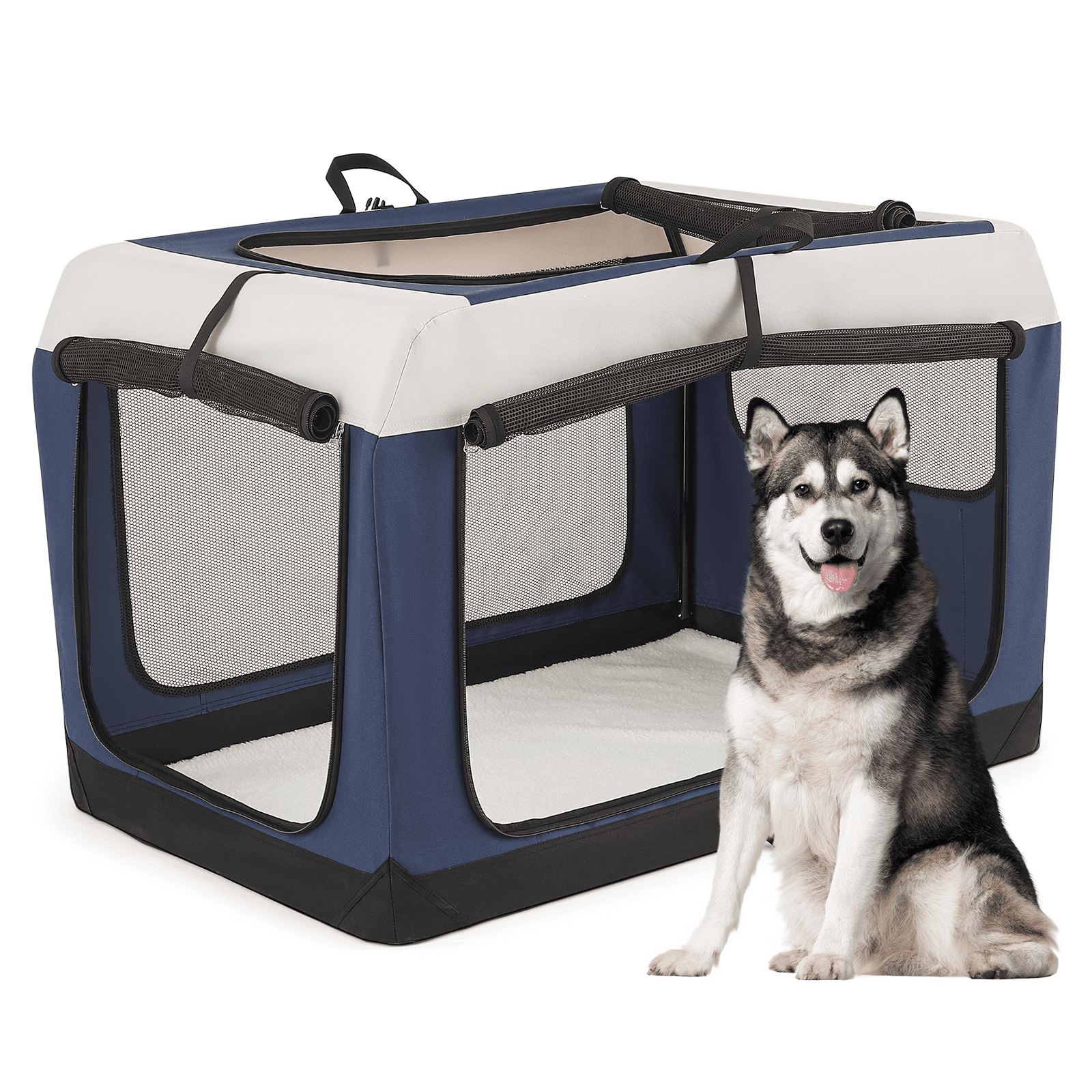 Magshion Collapsible Soft-Sided Dog Crate for Large Dog, 3-Door ...