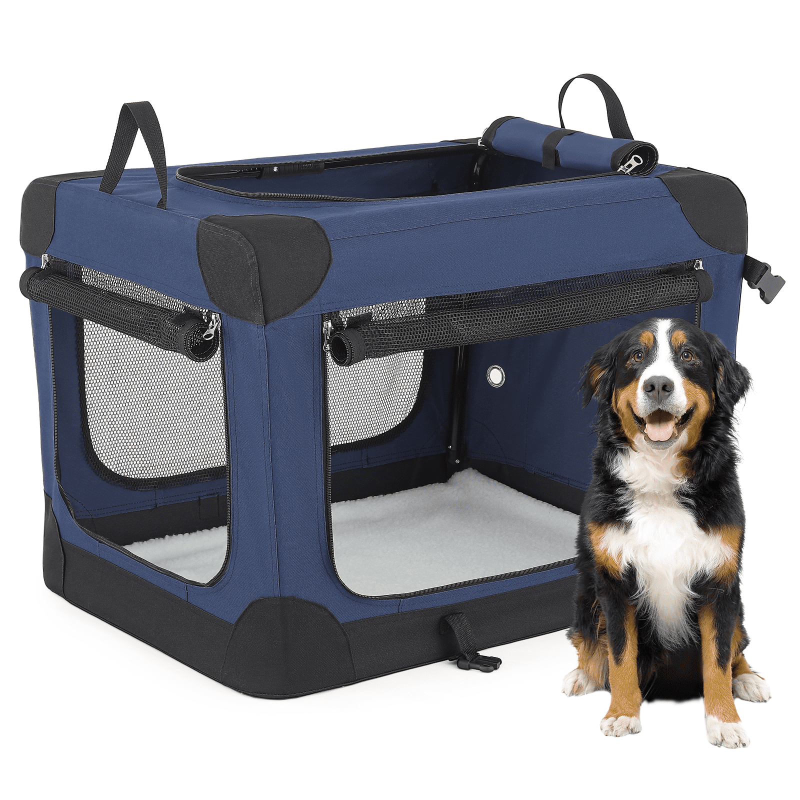 Magshion Collapsible Soft-Sided Dog Crate for Small to Medium Dog, 4-Door Portable Pet Kennel ...