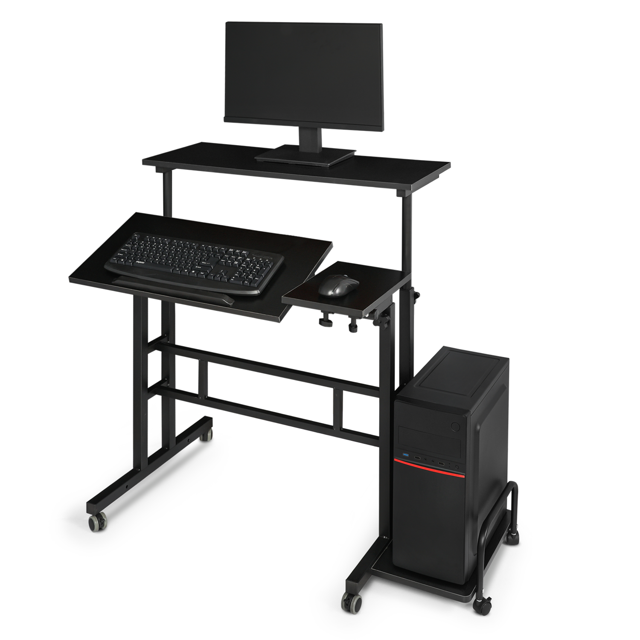 Magshion Complete Computer Workstation Desk, Rolling Laptop Table with ...