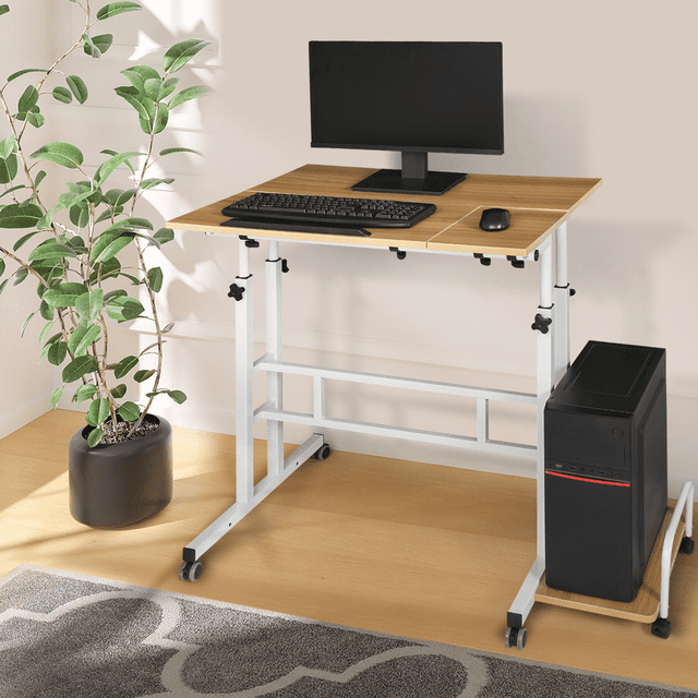Magshion Complete Computer Workstation Desk, Rolling Standing Laptop ...