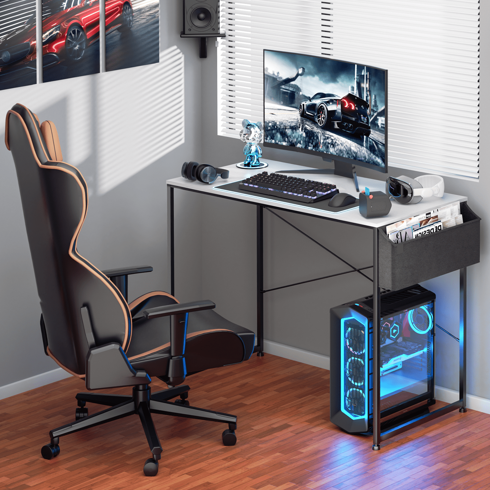 Magshion 40 Inch Sturdy & Adjustable Study Work Computer Desk, Multi ...