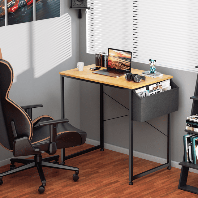 Magshion Computer Desk, Simple Style Office Laptop Table with Storage ...