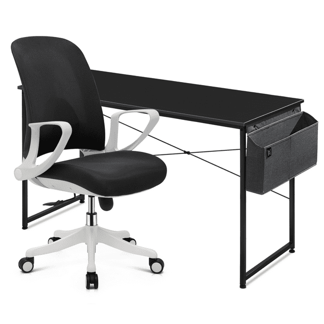 Magshion Computer Desk and Chair Set, Adjustable Mid Back Office Chair ...