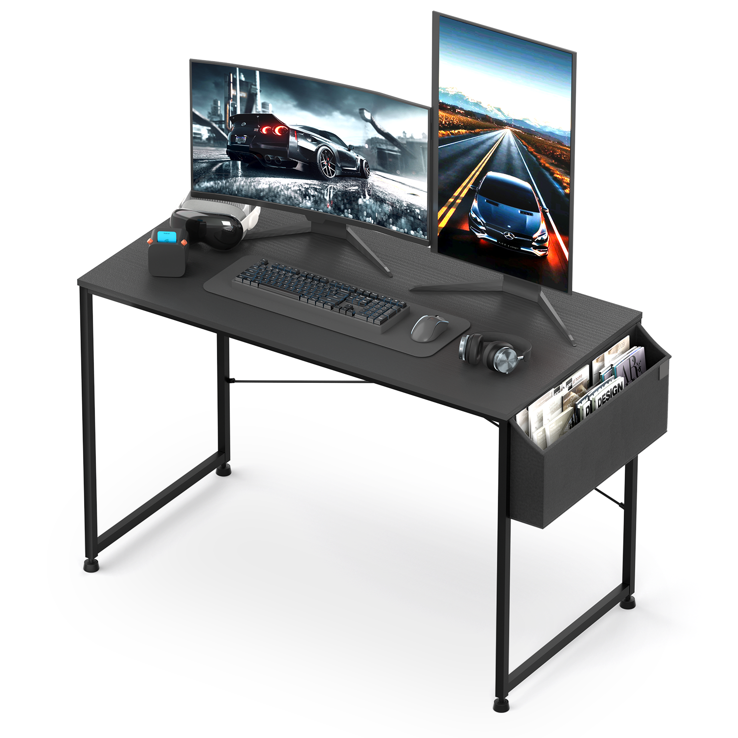 Sauder Edge Water Home Office Computer Desk with Storage, Washed Walnut ...