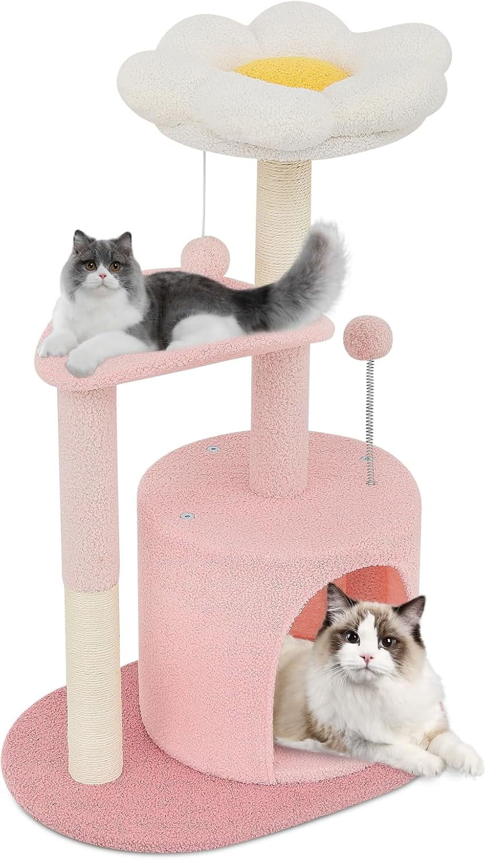 Magshion Flower Cat Tree, 33" Cute Cat Tower with Scratching Post for ...