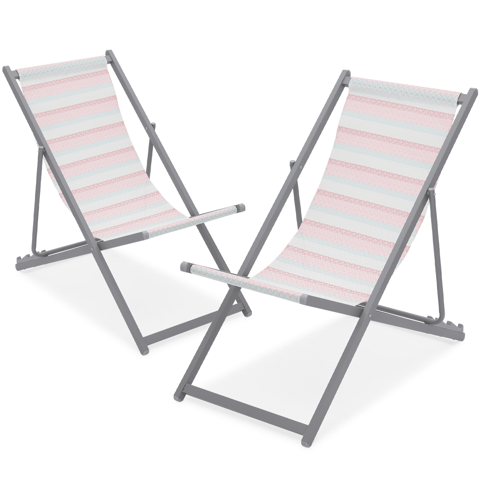 Magshion Foldable Beach Chairs Set of 2, Aluminum Frame Camping Seats ...
