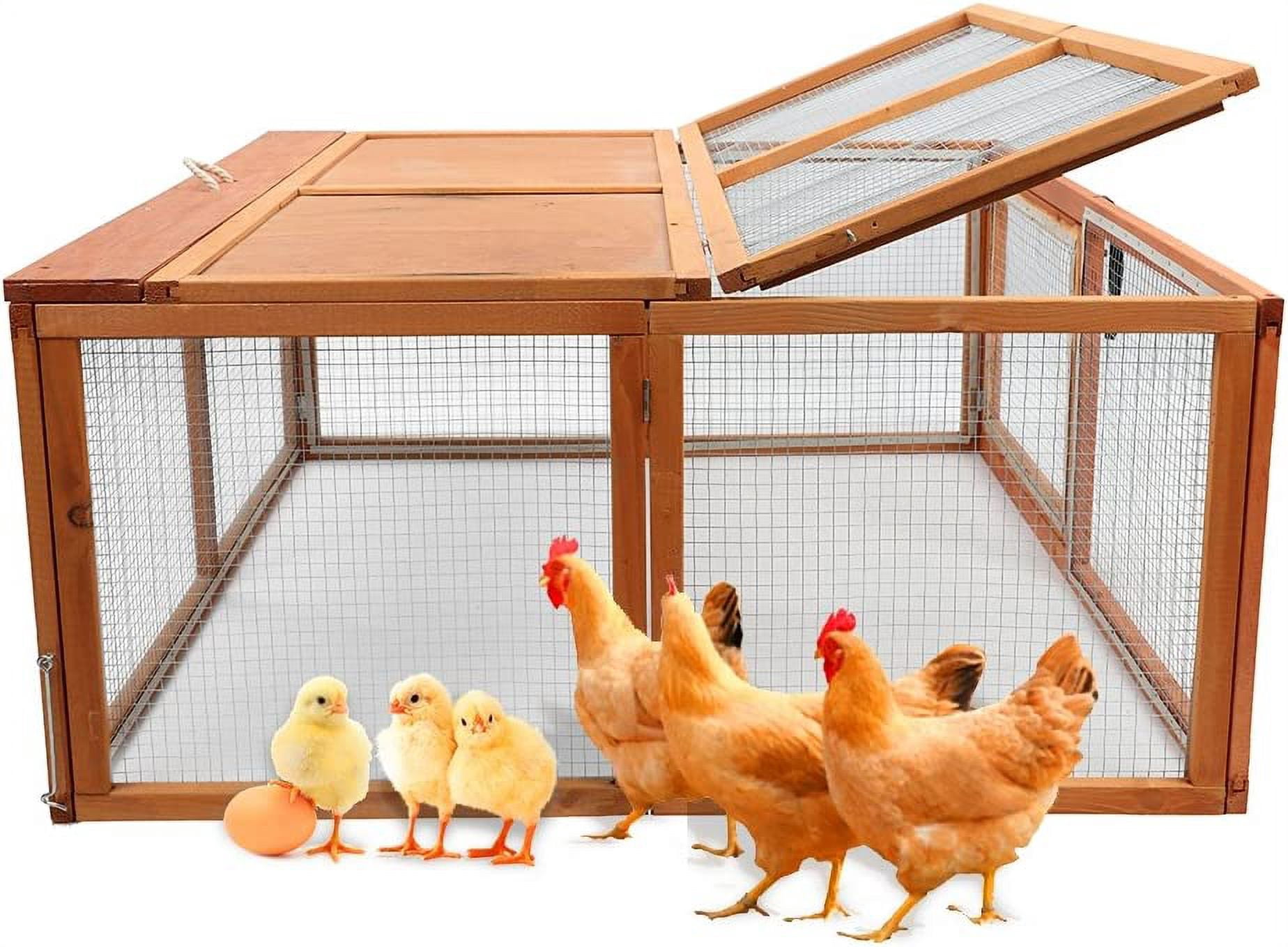 Magshion Foldable Chicken Coop No Assembly Required Wooden Bunny Rabbit ...