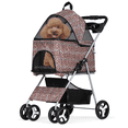 Magshion Foldable Dog Pet Stroller with Detachable Storage Basket, 4 ...