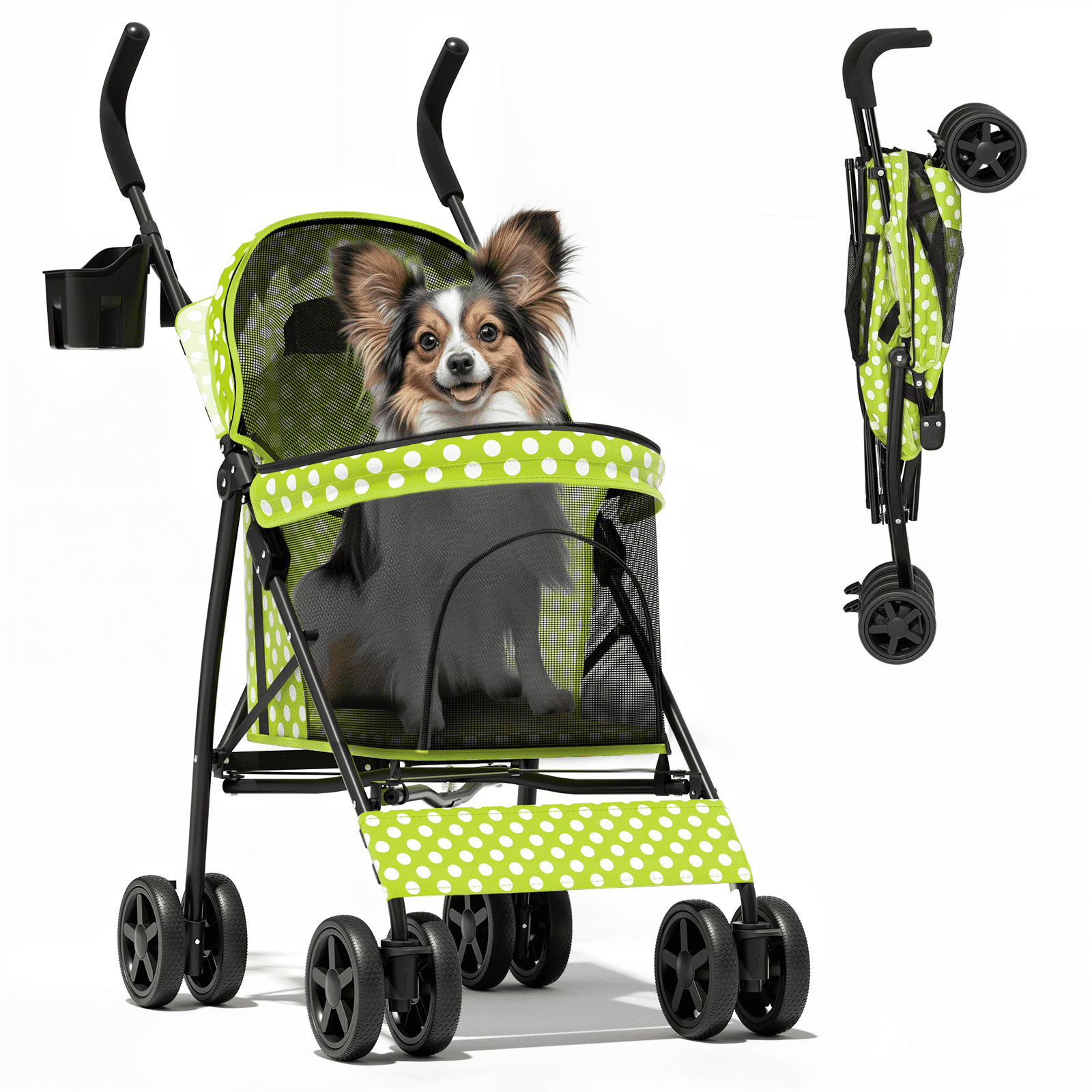 Magshion Foldable Lightweight Pet Trolley for Pet Cats & Dogs, 4 Wheel ...