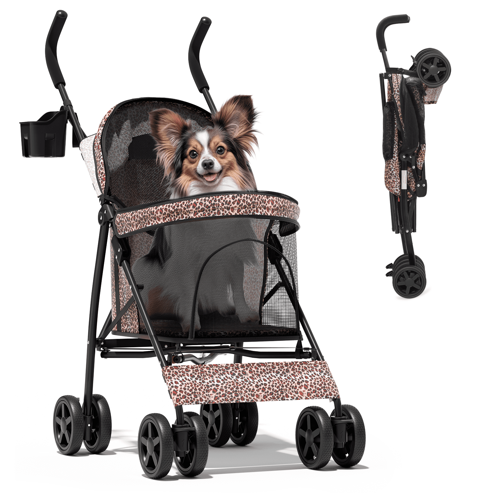 Magshion Foldable Pet Stroller for Small Dogs Cats up to 22lbs ...