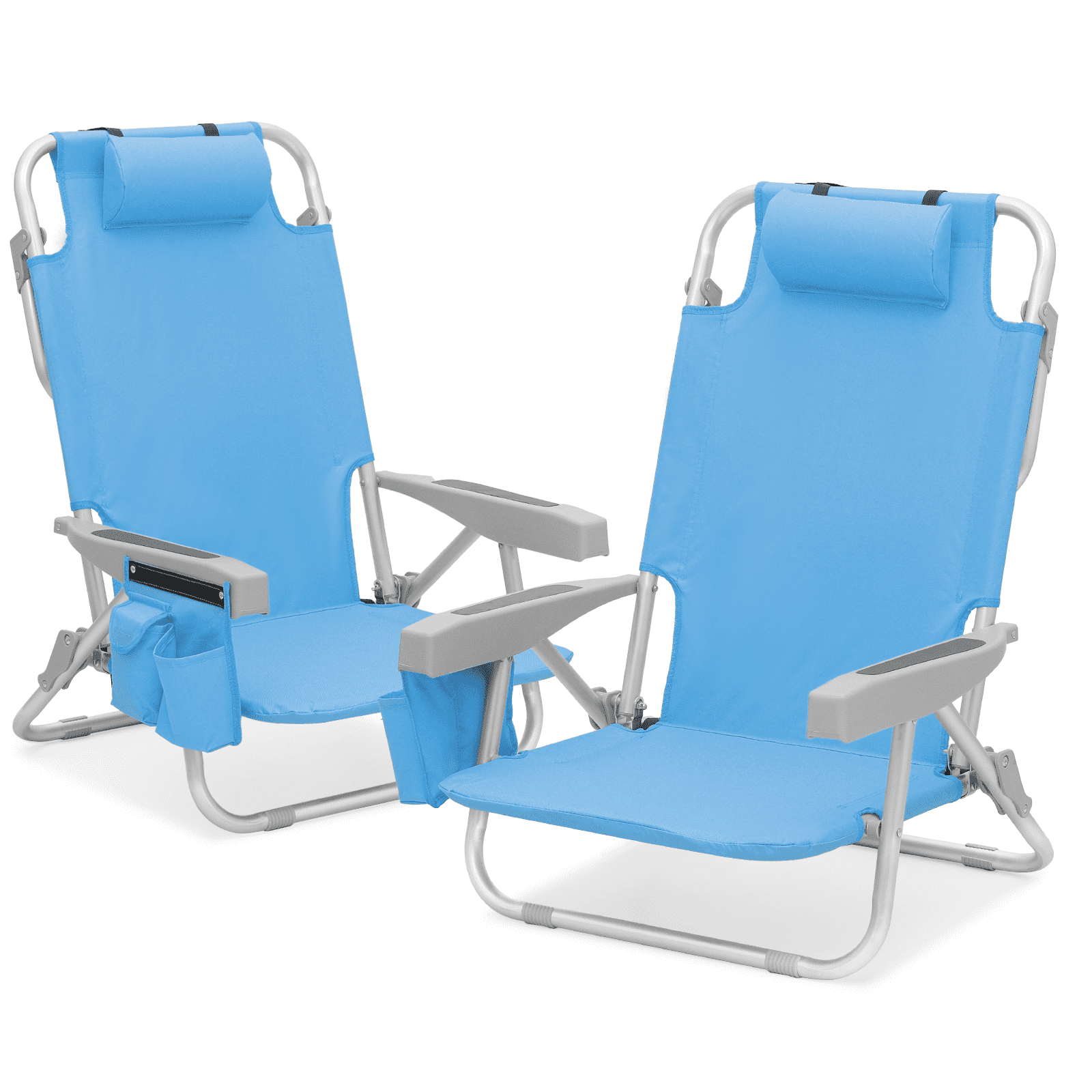 Magshion Lightweight Foldable Beach Chairs Set of 2, Portable Camping ...