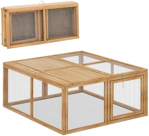 Magshion Folding Chicken Coop Rabbit Hutch, Portable Chicken House with ...