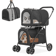 Magshion Folding Double Dog Stroller for 2 Dogs, 4-in-1 Pet Stroller ...