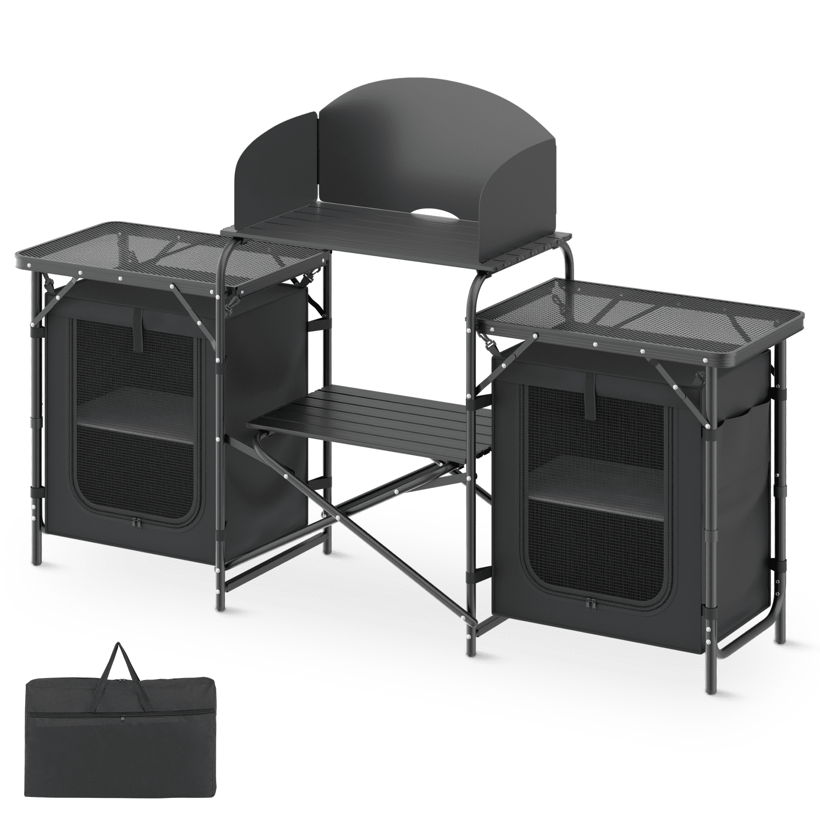 Magshion Folding Portable Cook Table with Storage Organizer ...