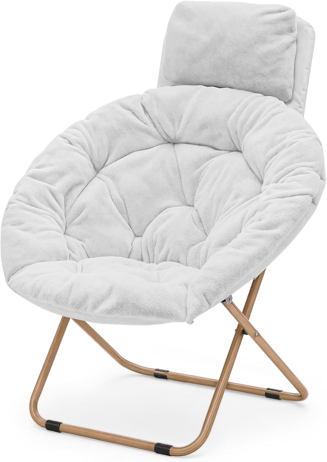 Magshion Folding Saucer Chair for Adults, Comfy Moon Chair with ...