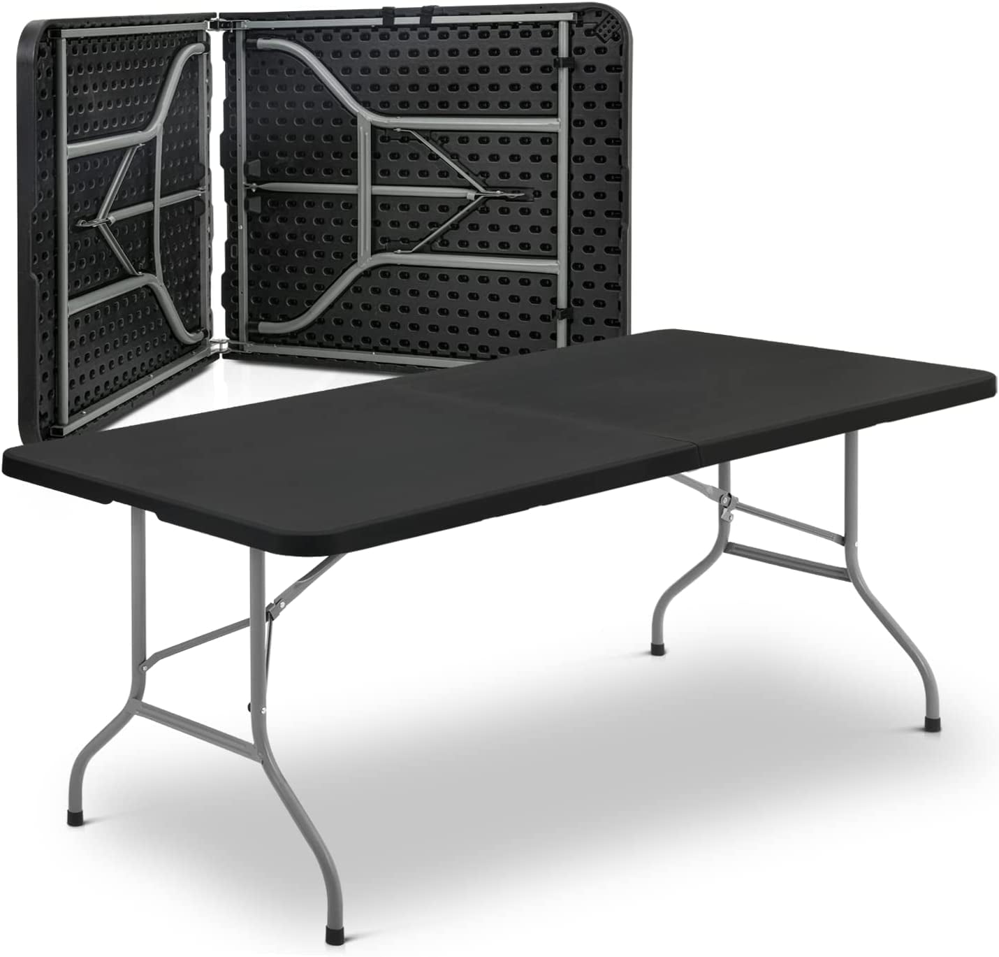 Magshion Folding Tables 8ft Plastic Craft Table Foldable Table with ...