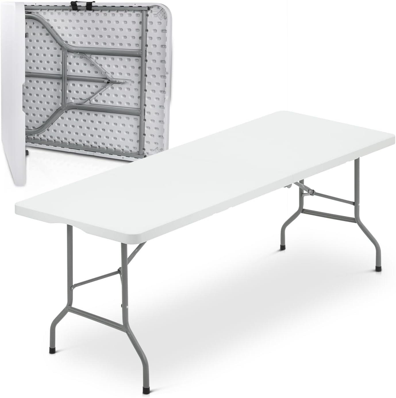 Magshion Folding Tables 8ft Plastic Craft Table Foldable Table with ...