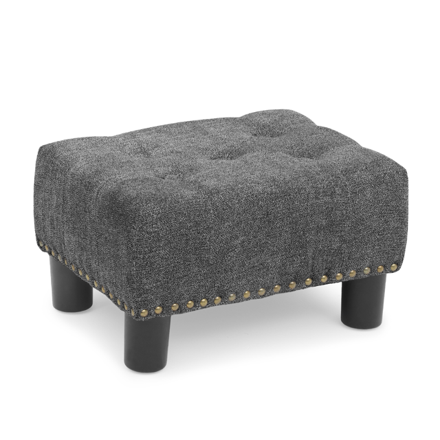 Magshion Foot Stool Ottoman with Padded Seat, Modern Cotton-linen ...