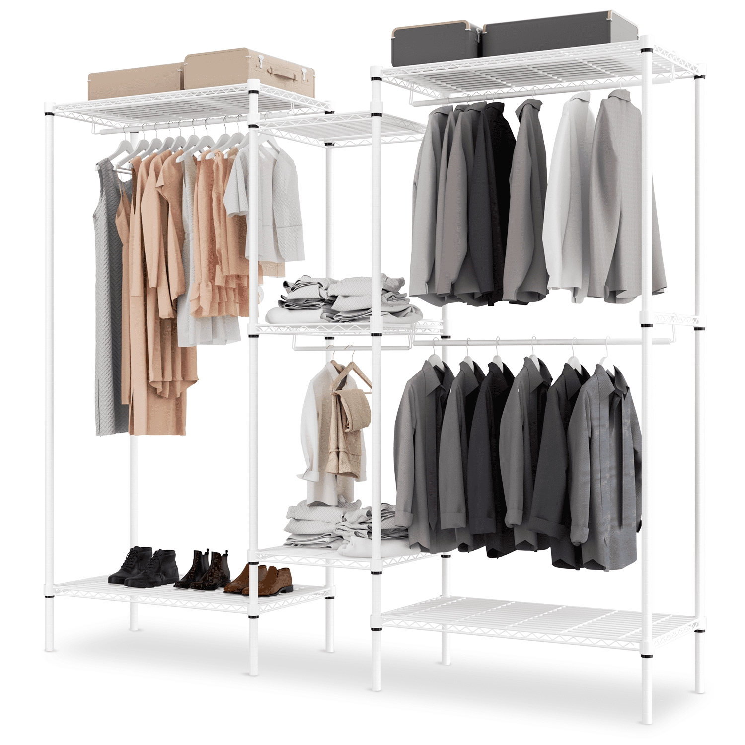 Magshion Garment Racks, Clothes Rack Carbon Steel Clothing Organizer ...