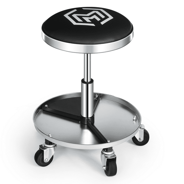 Magshion Pneumatic Rolling Creeper Stool, Adjustable Work Chair with ...