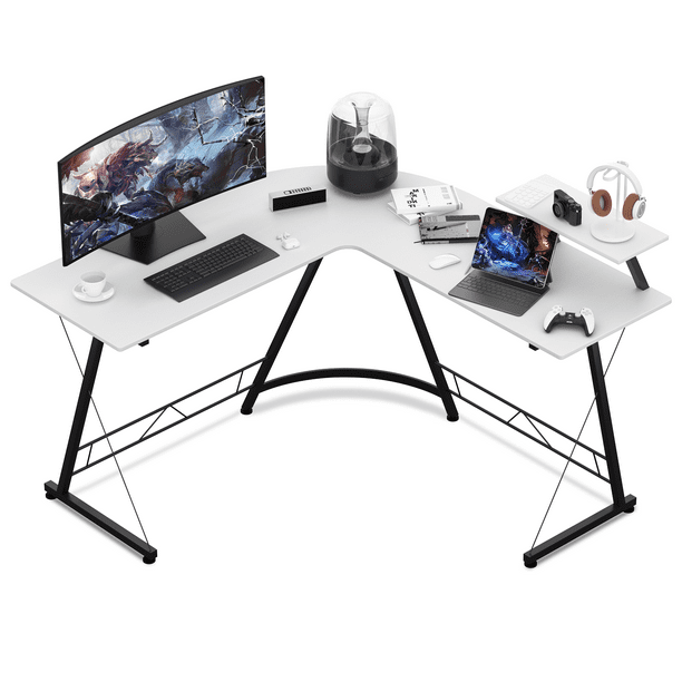 Magshion L Shaped Corner Gaming Desk, Computer Writing Office Table ...