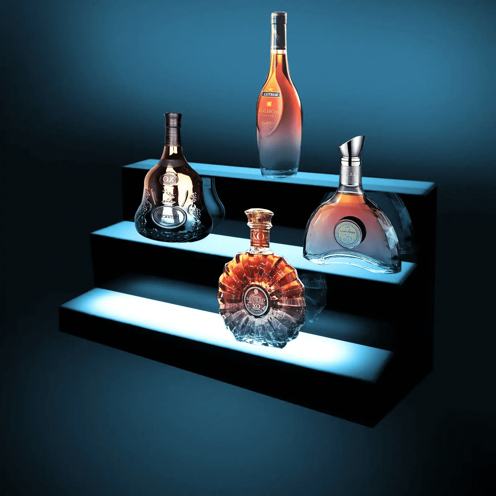 Magshion LED 20 Color Changing Liquor Bottle Display Shelf 3 Step ...