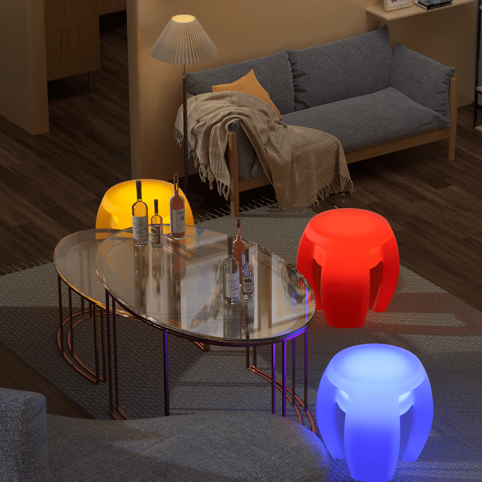 Magshion LED Light Stool, with Remote Control 16 Color Changing Light ...