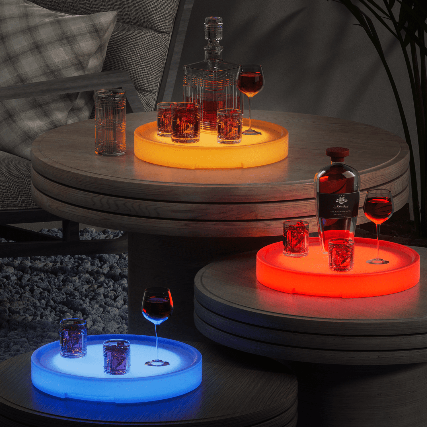 Magshion LED Light-Up Serving Tray with 16 Color Changing, Nightclub ...