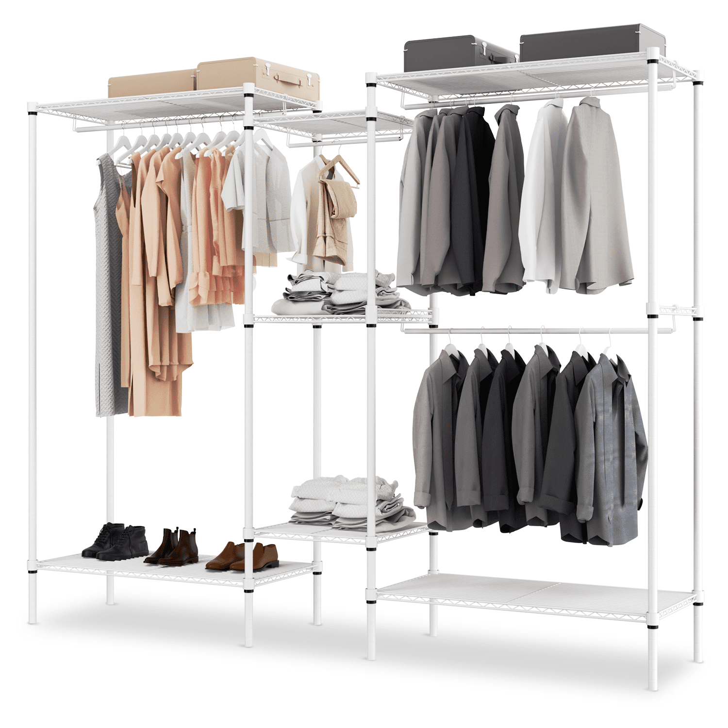 Magshion Heavy Duty Steel Clothes Rack, Large Capacity, Adjustable, 85. ...