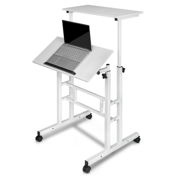 Magshion Compact Home Office Desk, Adjustable Height with Tilting ...