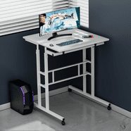 MoNiBloom Adjustable Mobile Computer Desk, Sit-Stand Table with Wheels ...