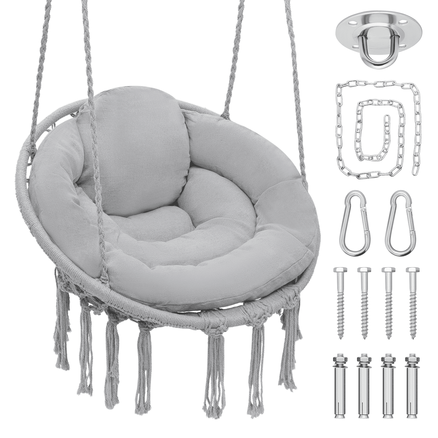 Magshion Macrame Hanging Chair Swing Chair with Cushion, Bohemian Style ...