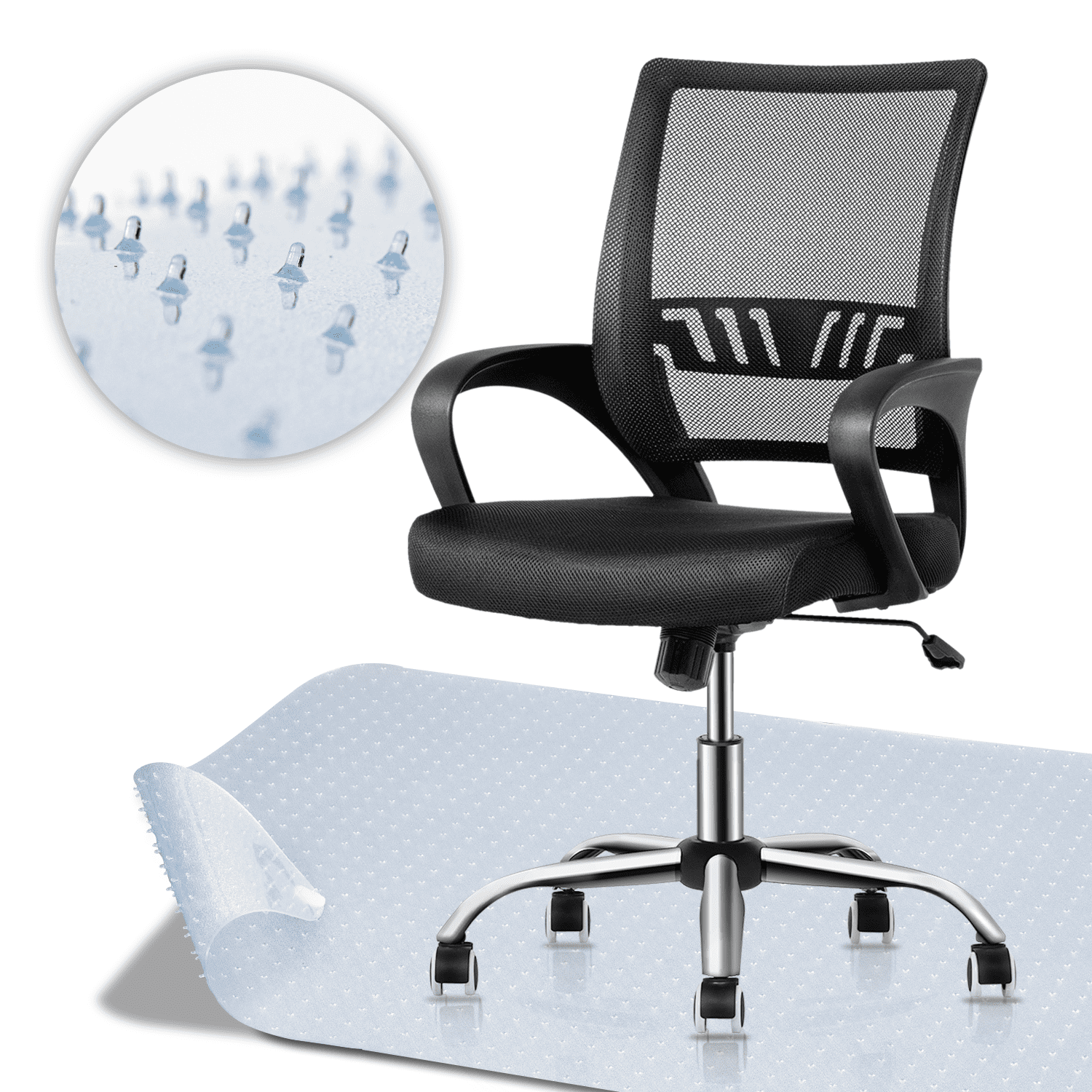 Magshion Mesh Office Chair & Carpet Protect Mat, Mid Back Ergonomic ...